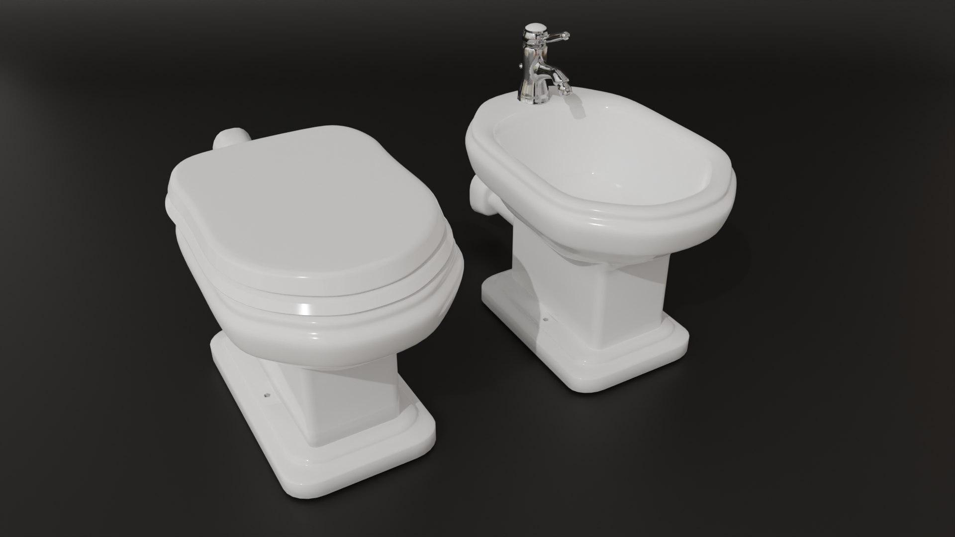 Bathroom Decor Set Elegant Sink And Toilet 3D Model - TurboSquid 2086778