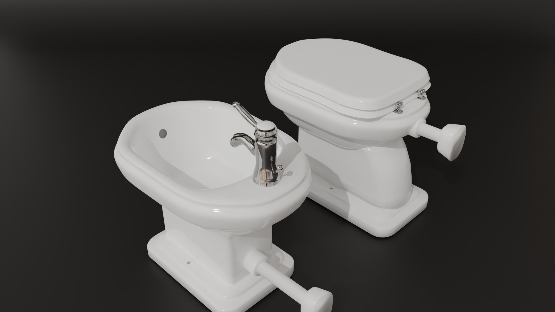 Bathroom Decor Set Elegant Sink And Toilet 3D Model - TurboSquid 2086778