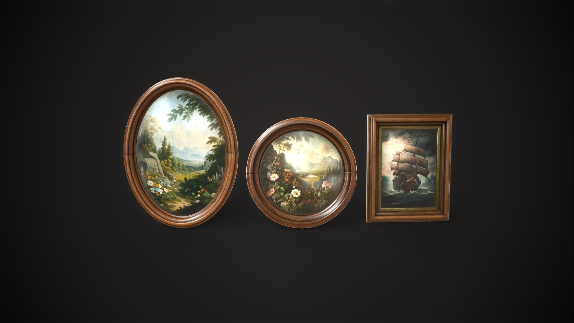 Vintage Photo Frames And Paintings 3D Model - TurboSquid 2040910