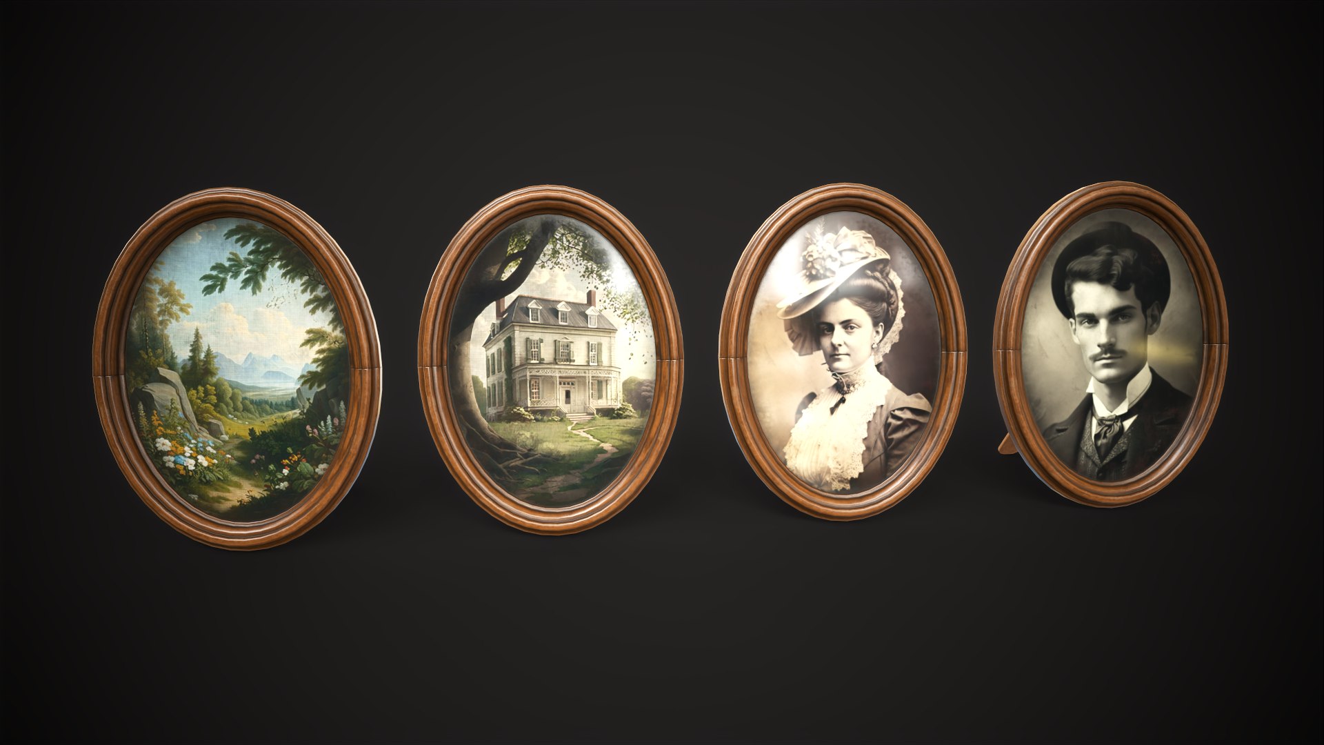 Vintage Photo Frames And Paintings 3D Model - TurboSquid 2040910