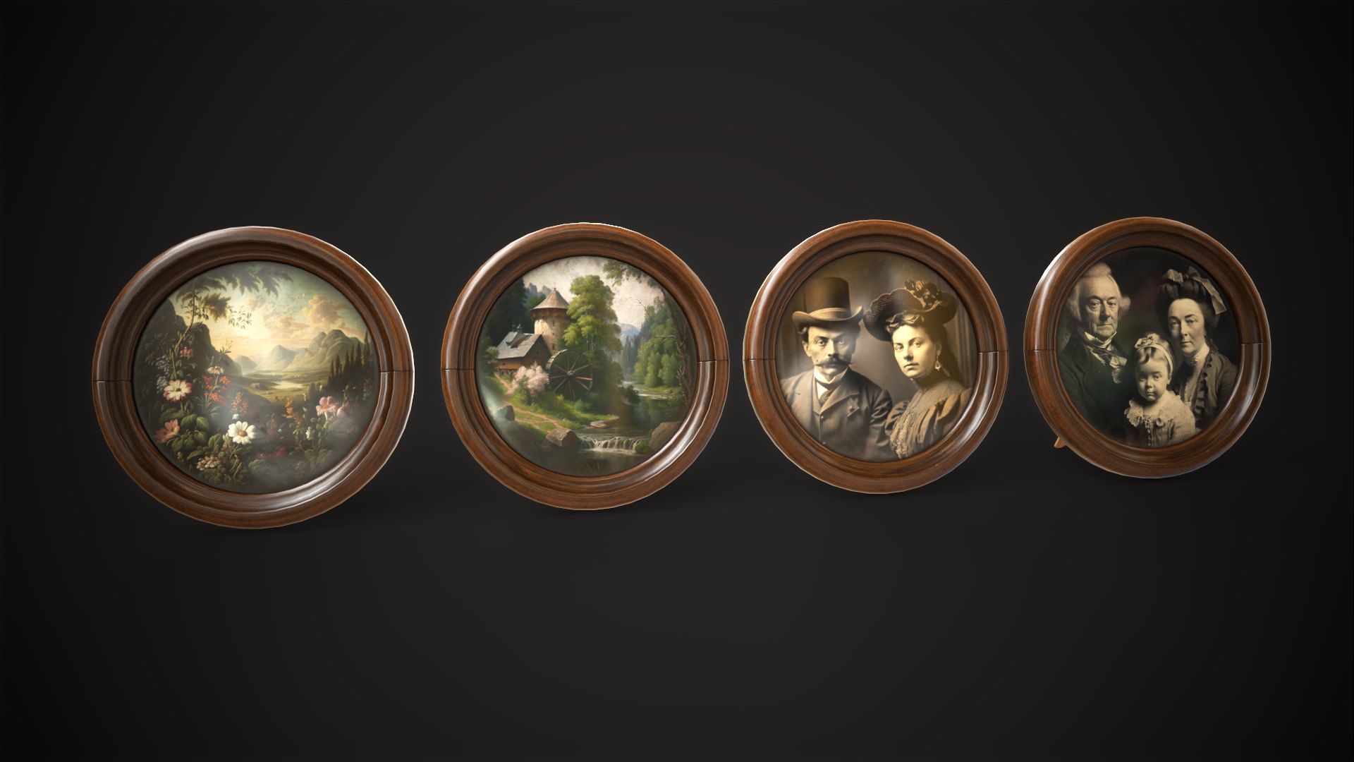 Vintage Photo Frames And Paintings 3D Model - TurboSquid 2040910