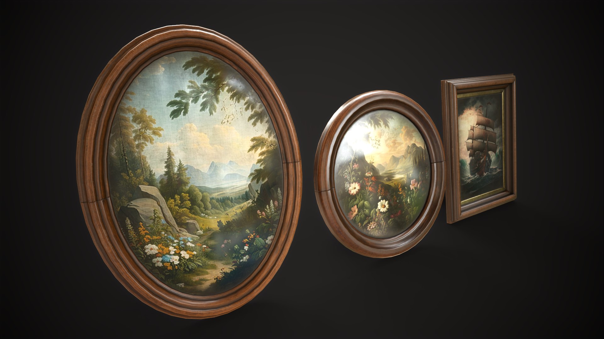 Vintage Photo Frames And Paintings 3D Model - TurboSquid 2040910