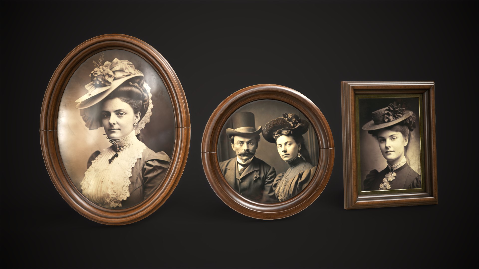 Vintage Photo Frames And Paintings 3D Model - TurboSquid 2040910