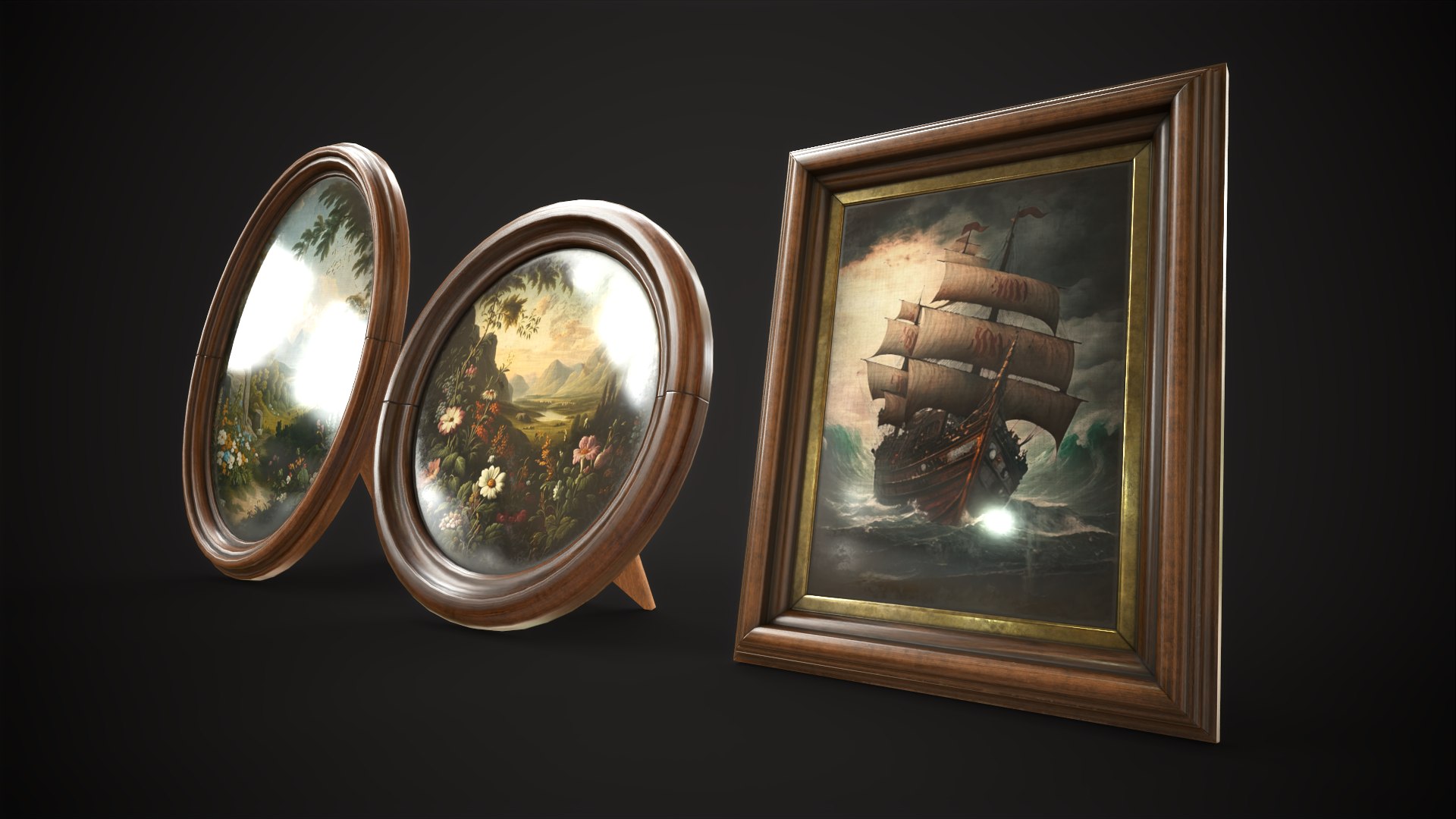 Vintage Photo Frames And Paintings 3D Model - TurboSquid 2040910