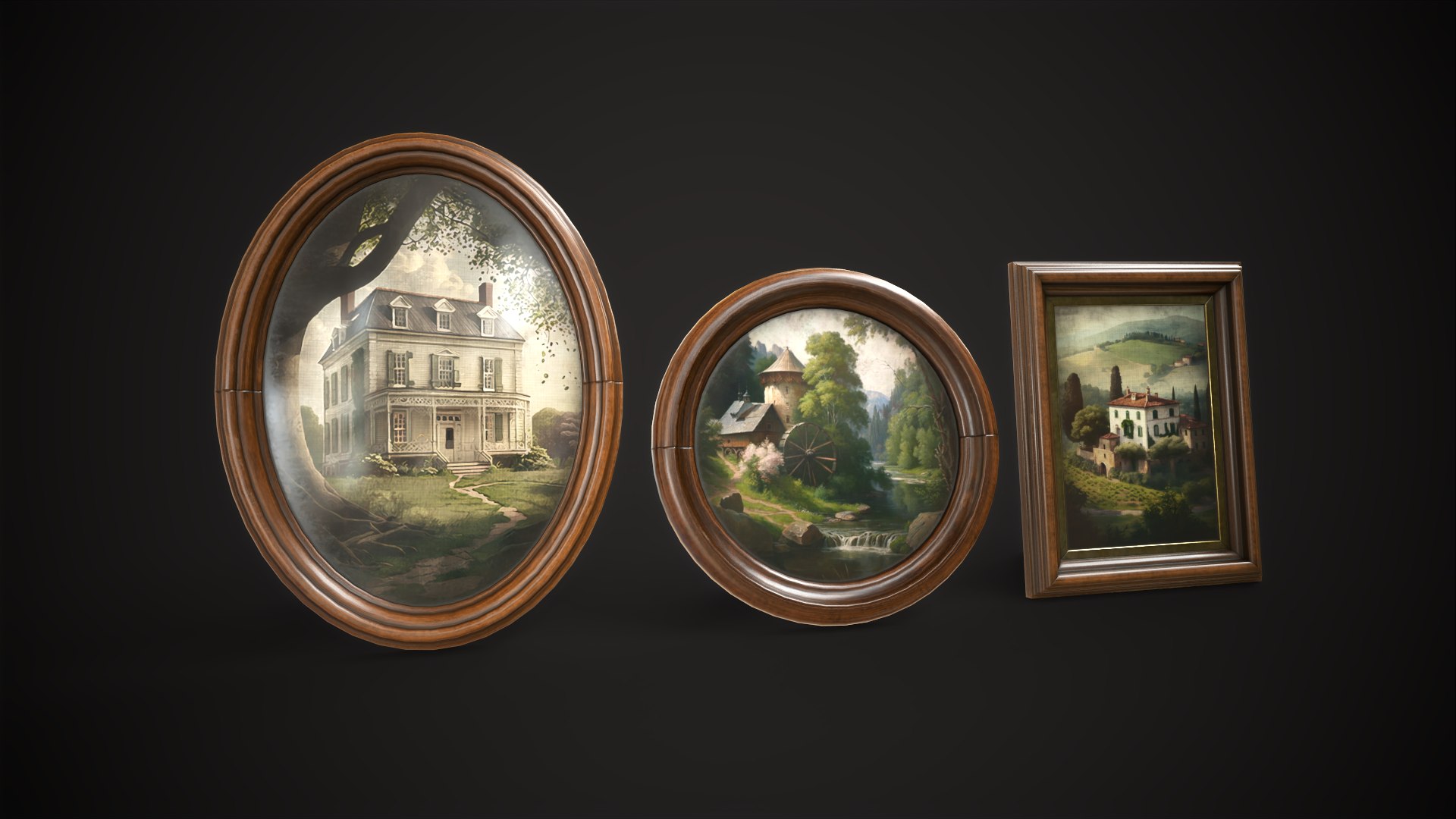 Vintage Photo Frames And Paintings 3D Model - TurboSquid 2040910