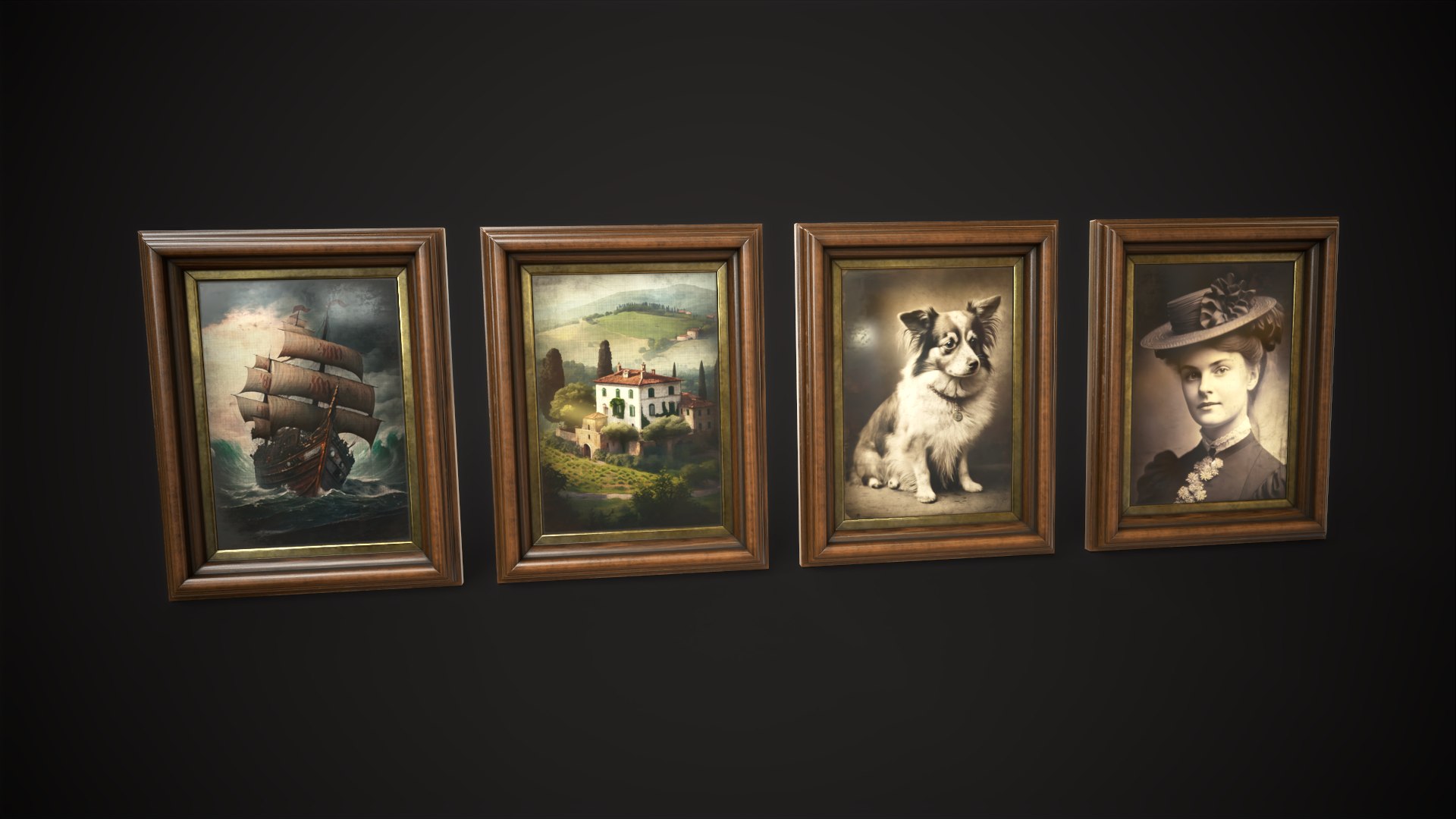 Vintage Photo Frames And Paintings 3D Model - TurboSquid 2040910