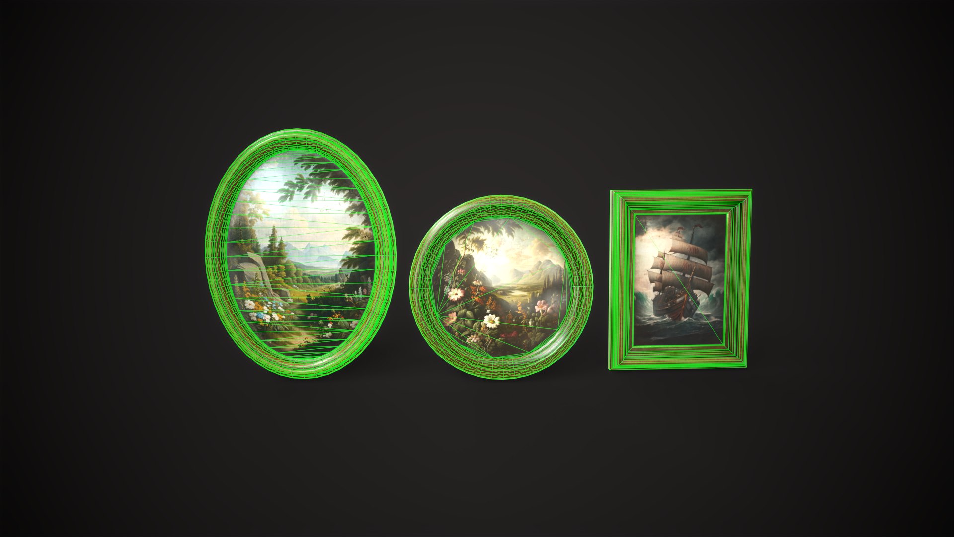 Vintage Photo Frames And Paintings 3D Model - TurboSquid 2040910