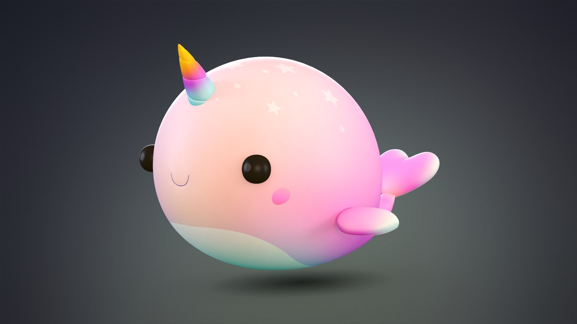 3D cute cartoon narval - TurboSquid 1508777