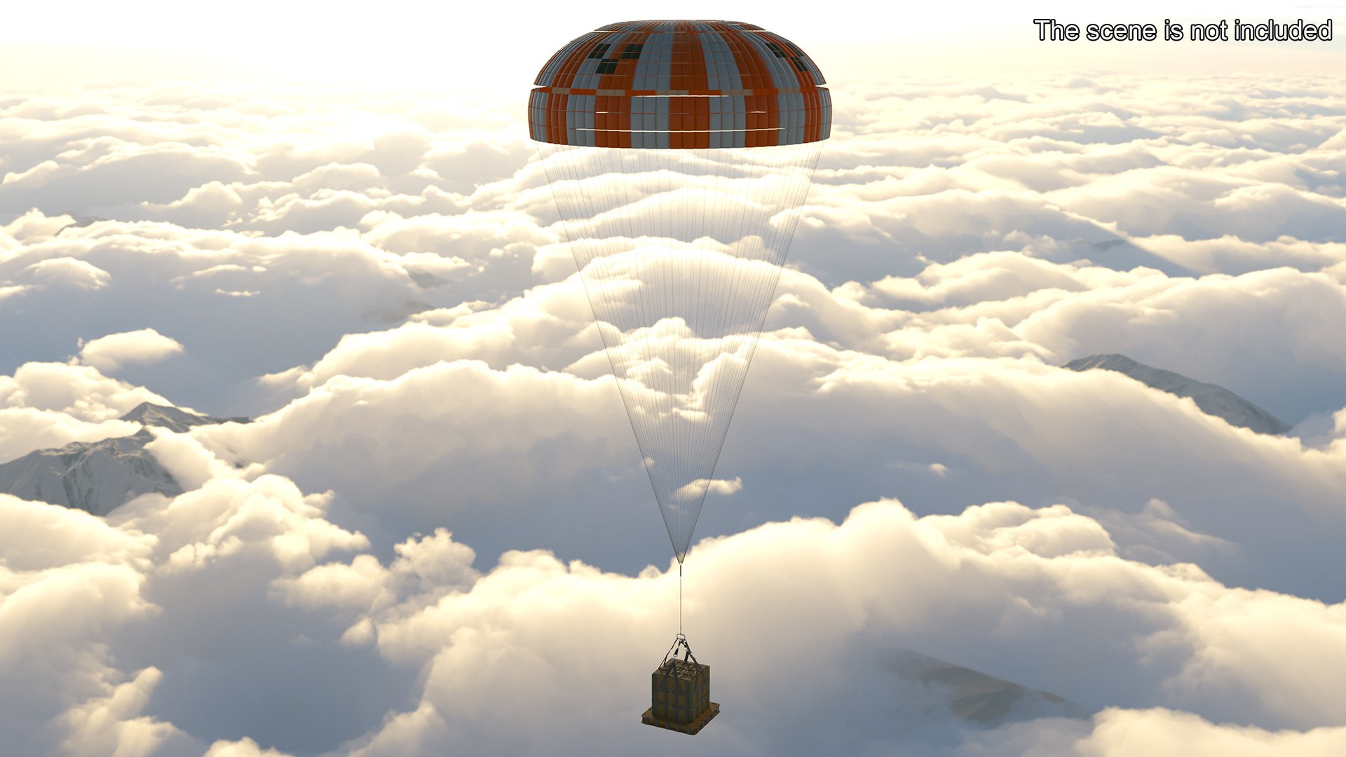 3D Model Capsule Single Parachute Orange - TurboSquid 2239306