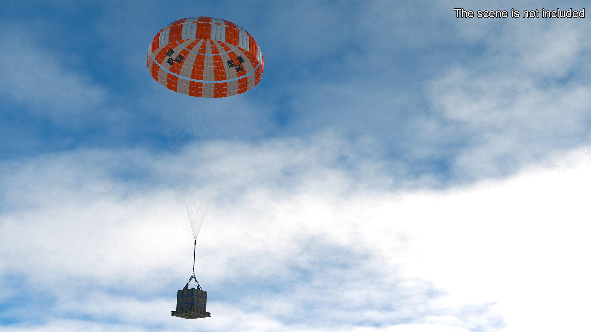 3D Model Capsule Single Parachute Orange - TurboSquid 2239306