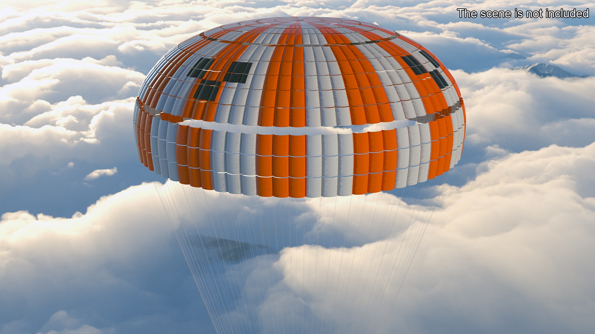 3D Model Capsule Single Parachute Orange - TurboSquid 2239306