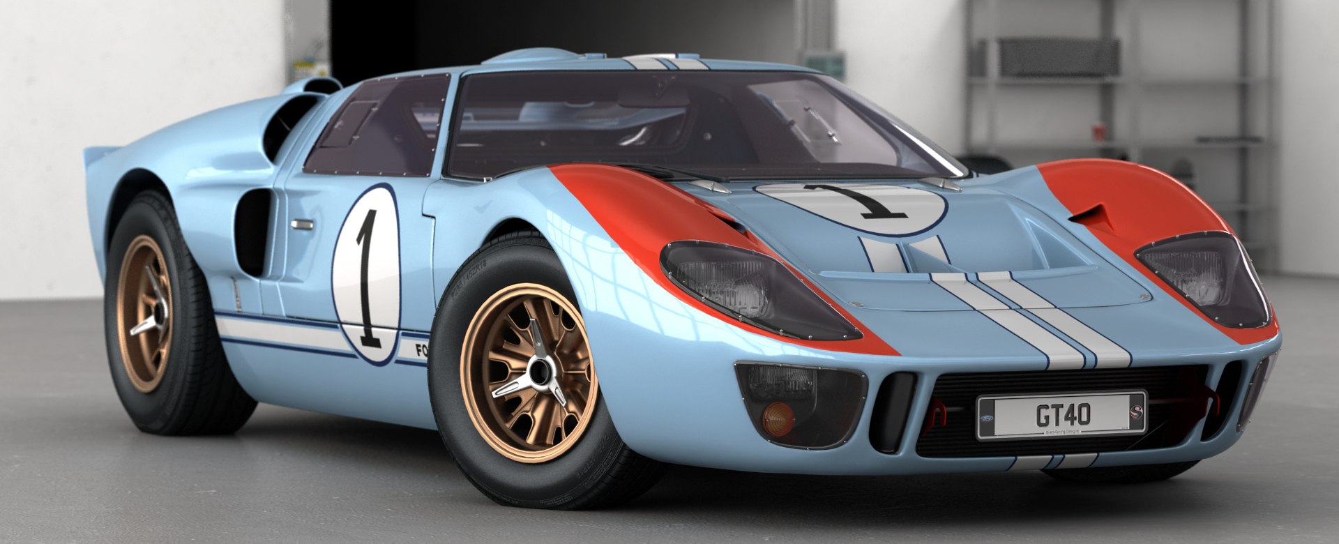 Realistic Gt40 1963 Opening 3D - TurboSquid 1588361