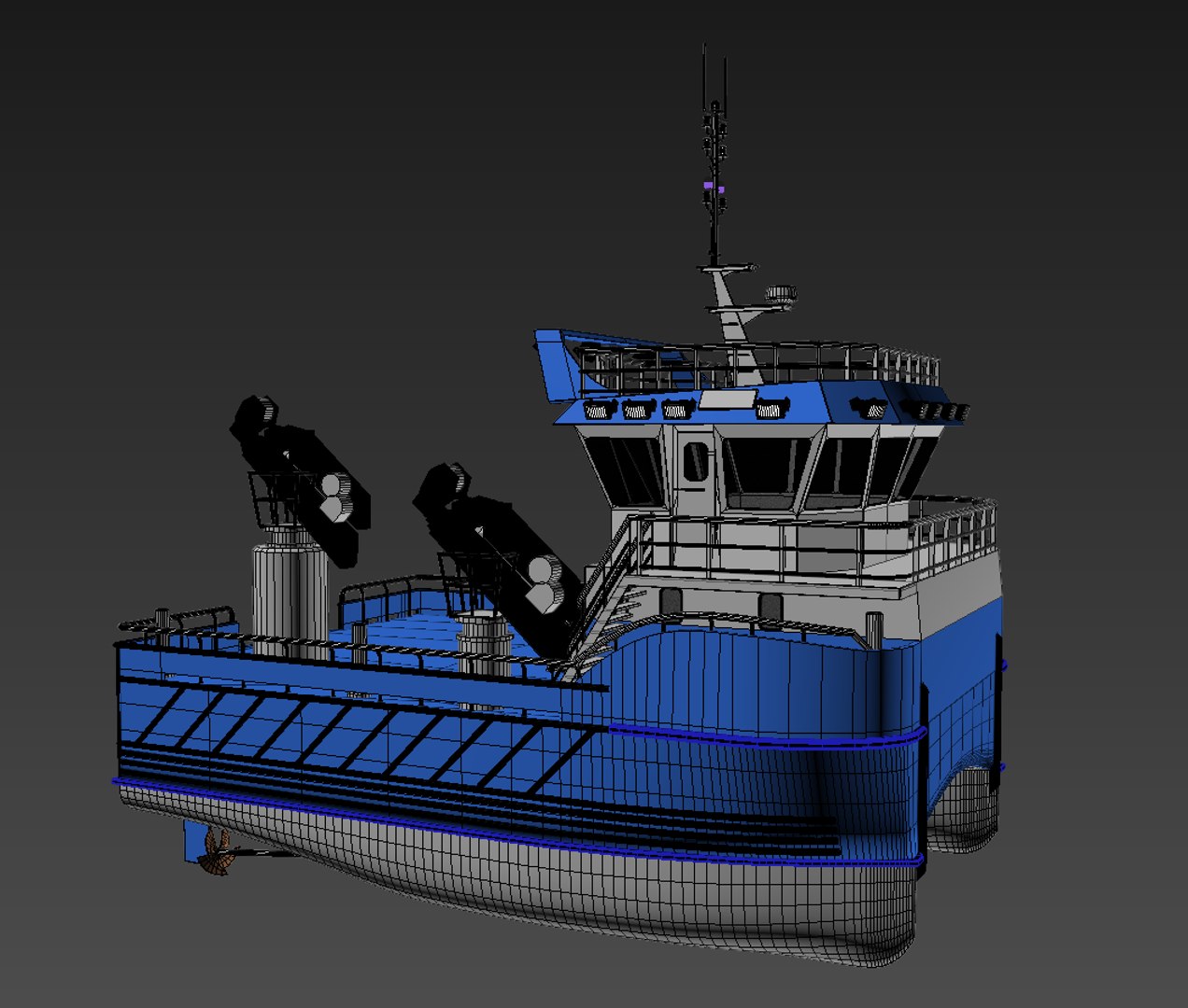 Fish Farming Service Boat Water 3D Model - TurboSquid 1320403