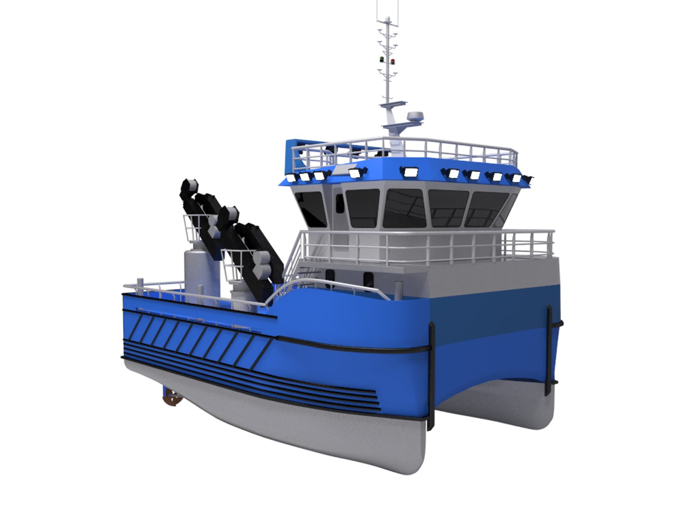 Fish Farming Service Boat Water 3D Model - TurboSquid 1320403