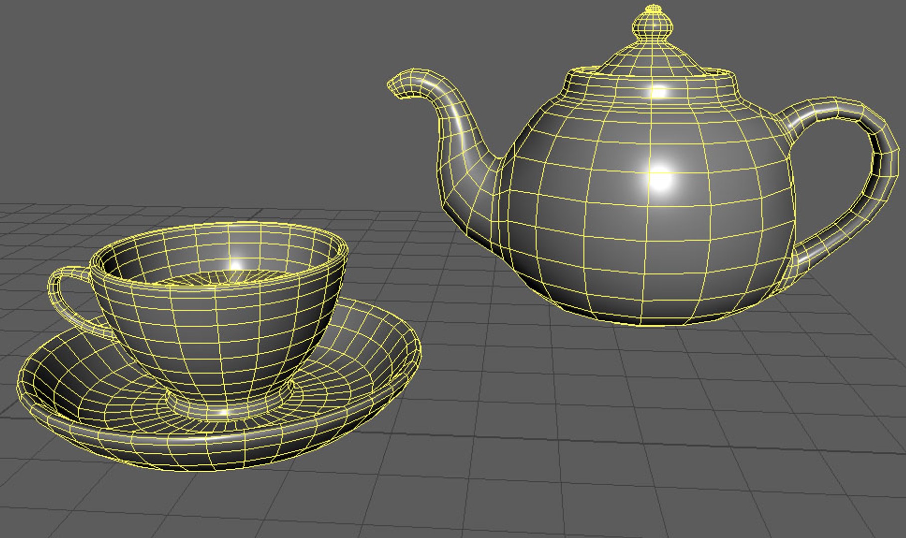 3d chinese tea set