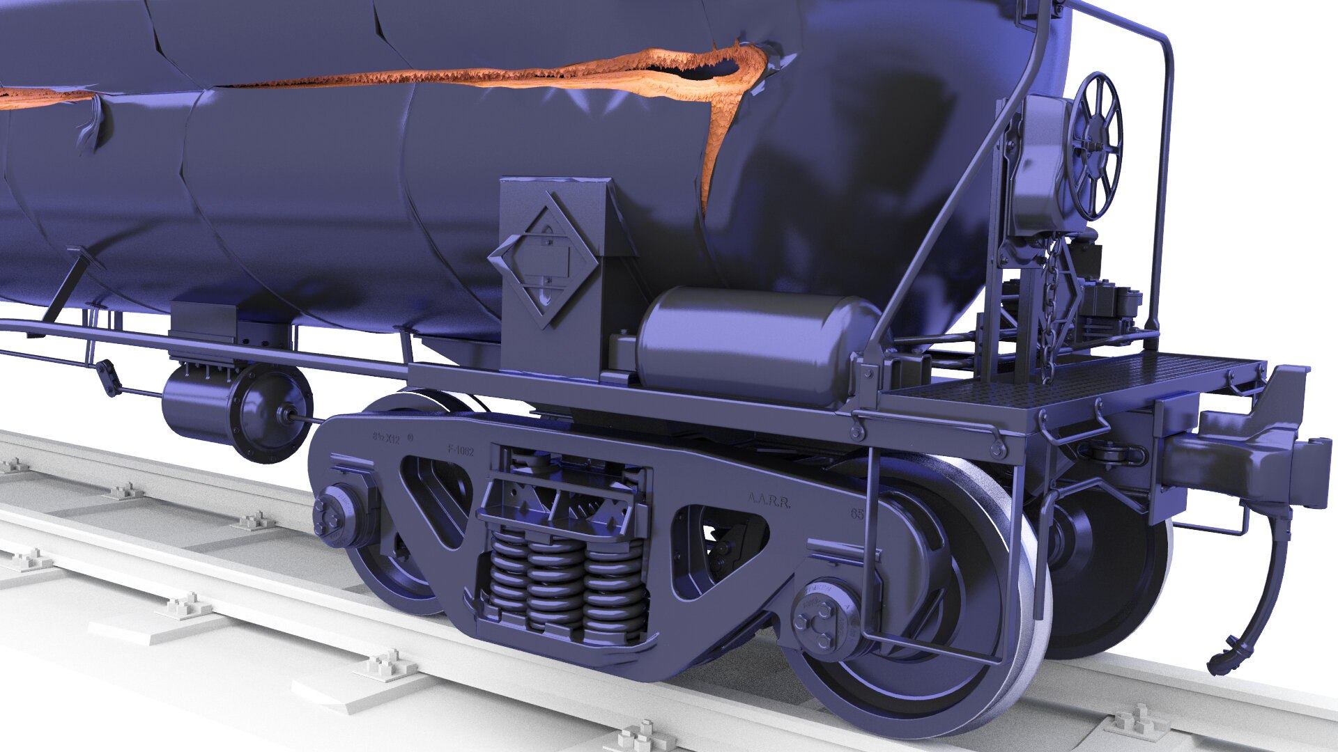 3D Damaged Oil Tank Car Railcar 32 - TurboSquid 1992905