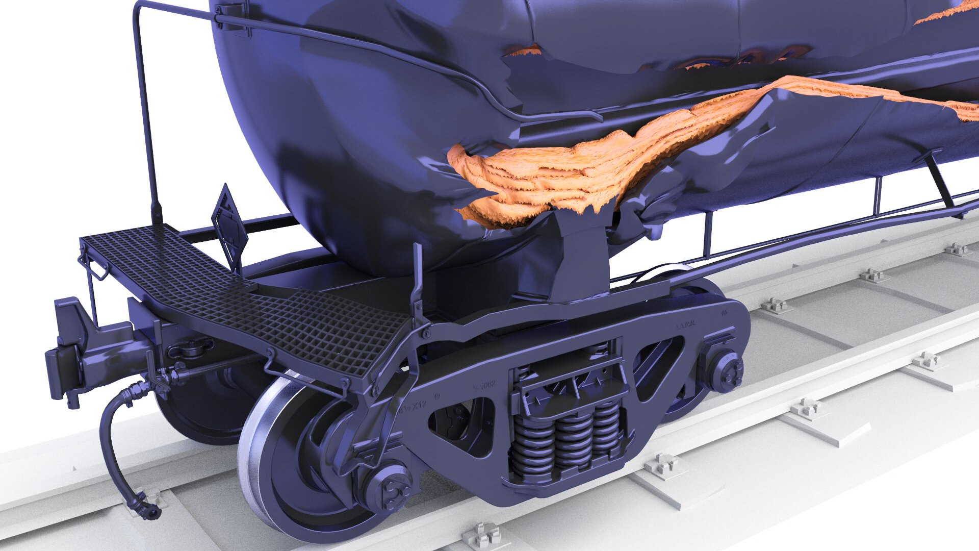 3D Damaged Oil Tank Car Railcar 32 - TurboSquid 1992905