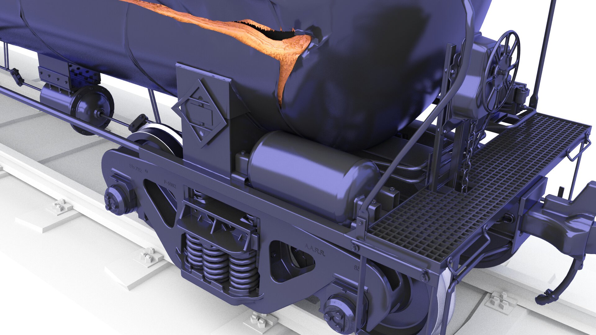 3D Damaged Oil Tank Car Railcar 32 - TurboSquid 1992905