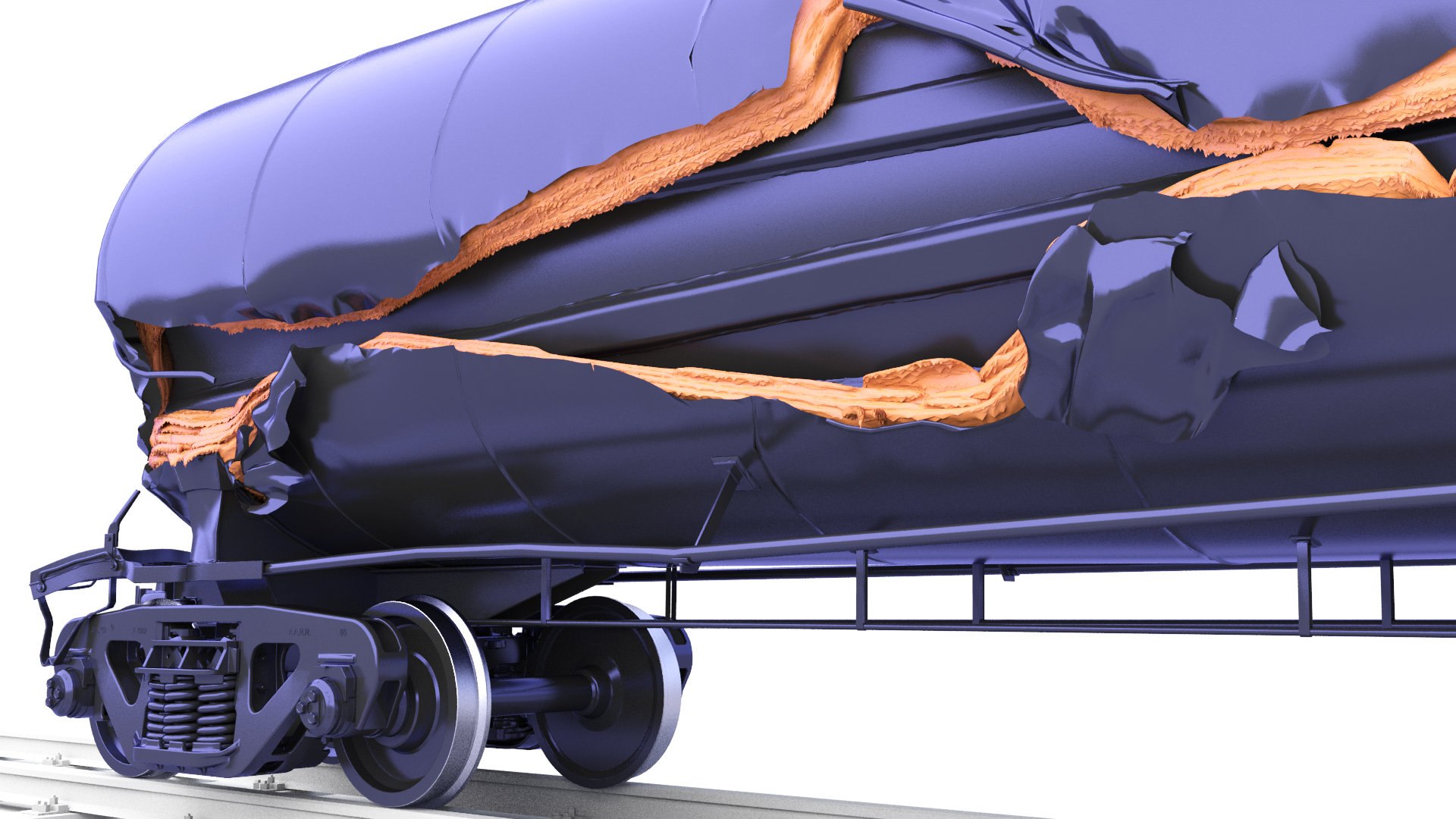 3D Damaged Oil Tank Car Railcar 32 - TurboSquid 1992905