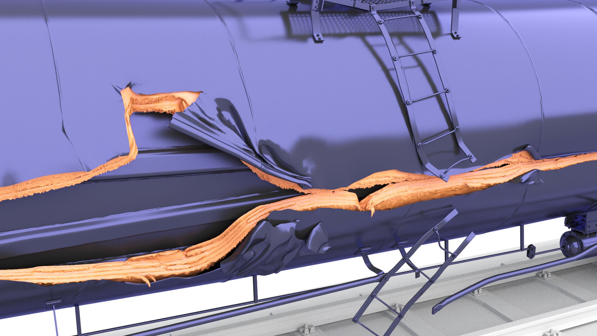 3D Damaged Oil Tank Car Railcar 32 - TurboSquid 1992905