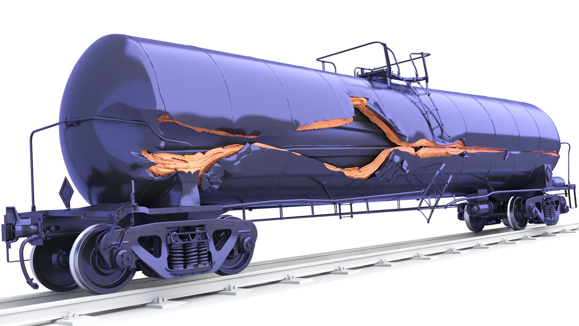 3D Damaged Oil Tank Car Railcar 32 - TurboSquid 1992905