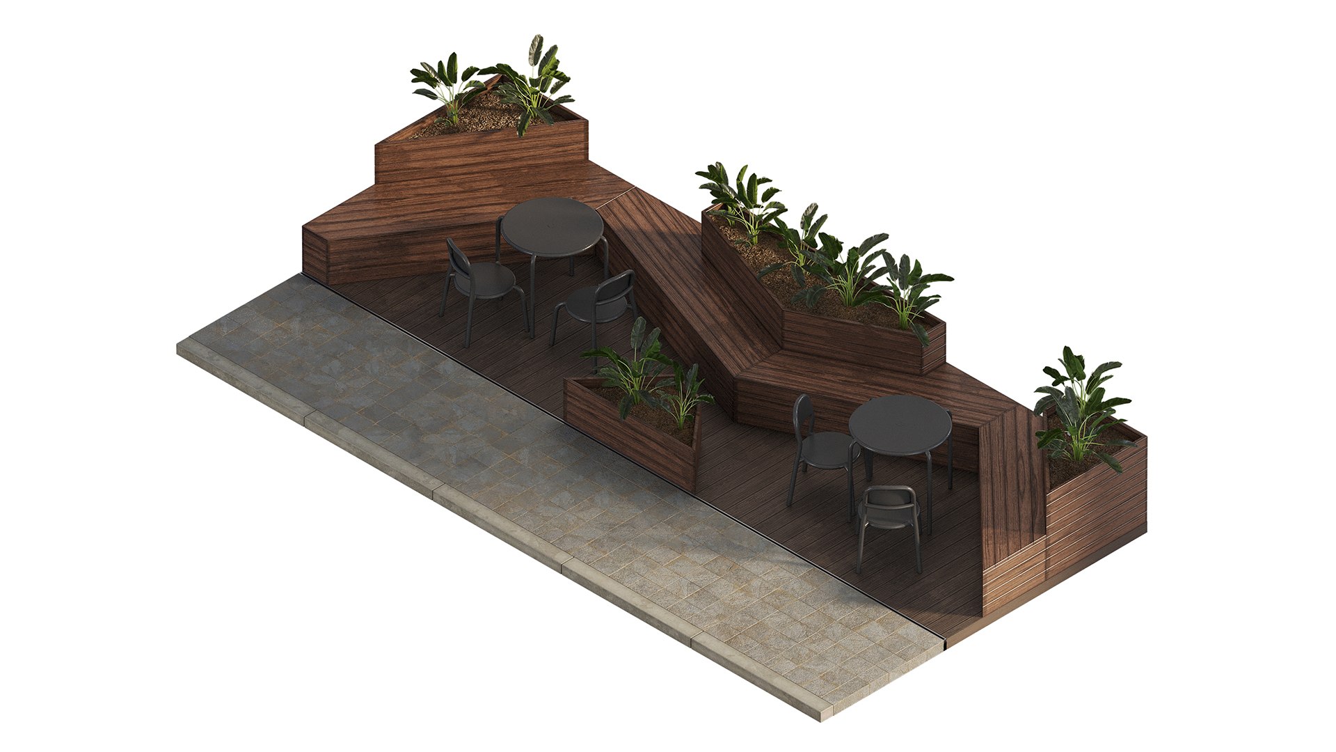 Parklet 1 3D Model - TurboSquid 2253310