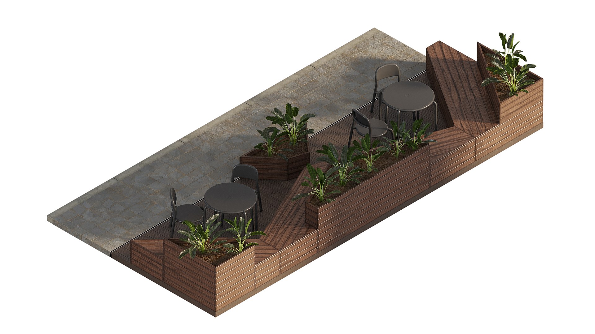 Parklet 1 3D Model - TurboSquid 2253310