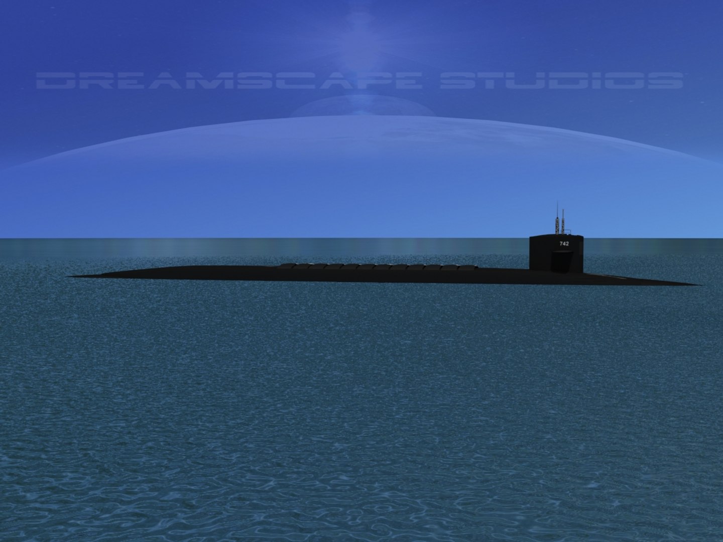 missile ohio class submarines 3d model