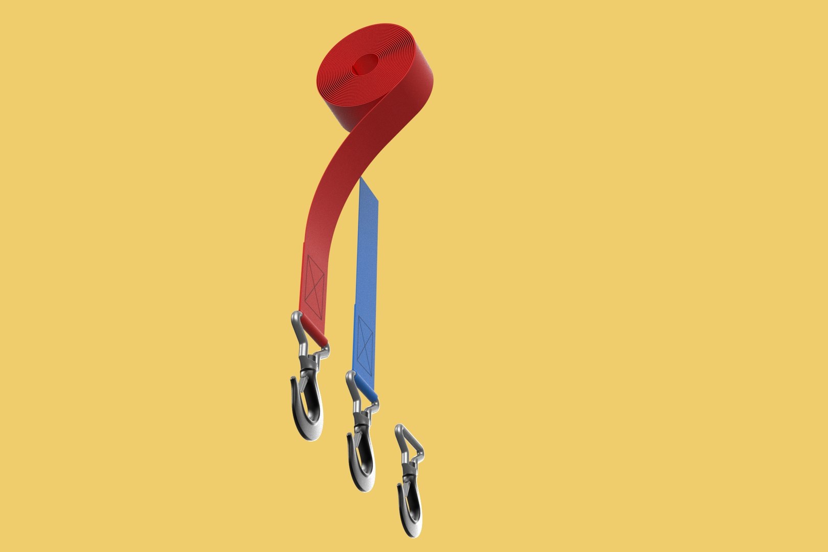 3D Model STANDARD HOOKS LIFTING CRANE STEEL HOOK HOIST BELT WEBBING ...