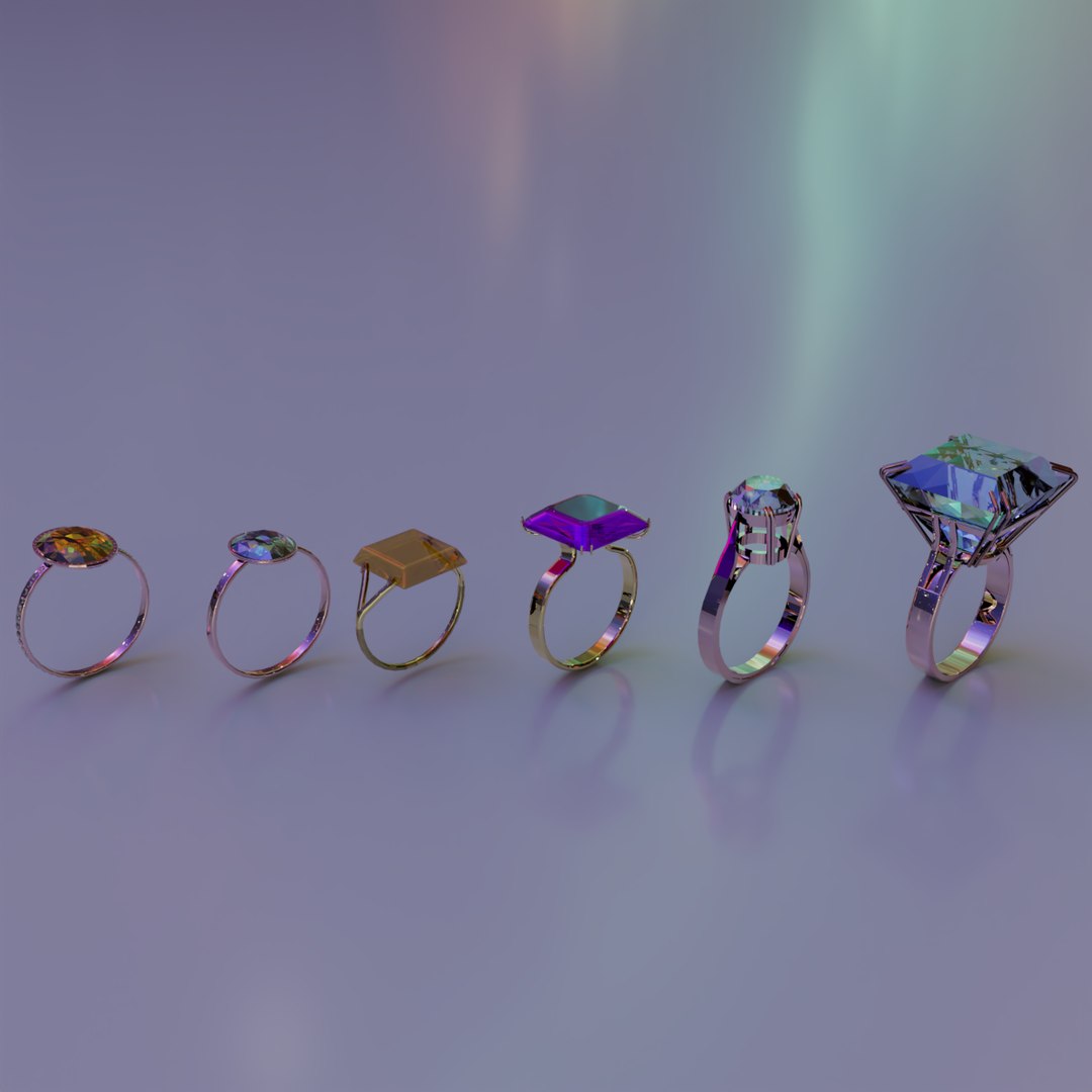 6 Weeding Rings Model - TurboSquid 2293573