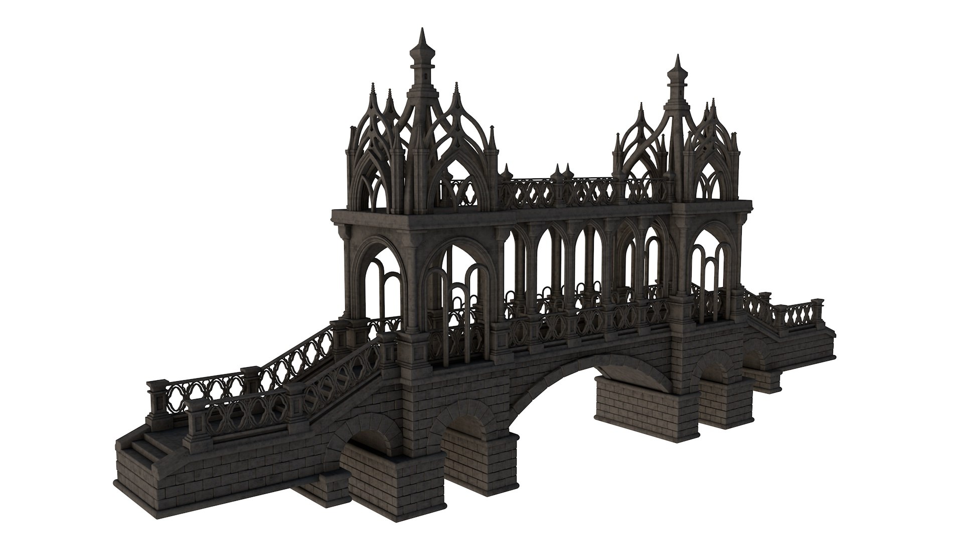 3D Gothic Bridge - TurboSquid 1967094