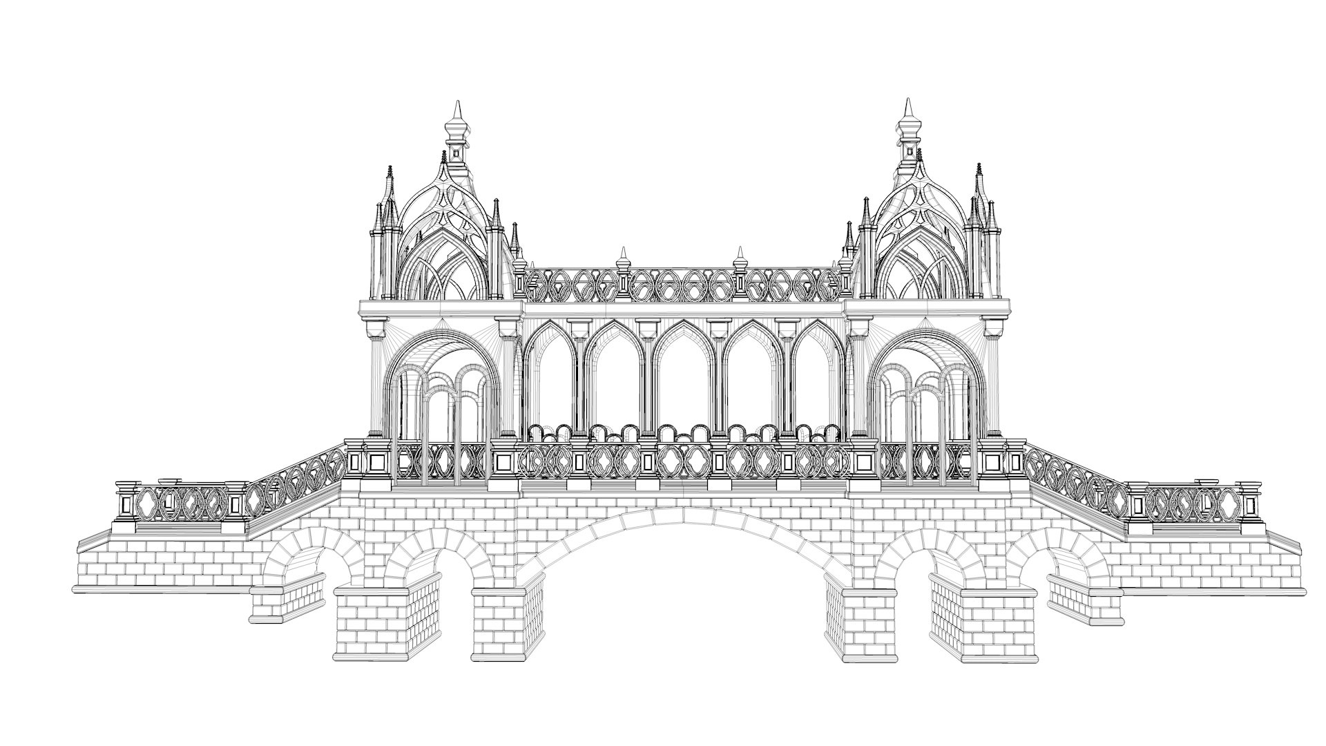 3D Gothic Bridge - TurboSquid 1967094