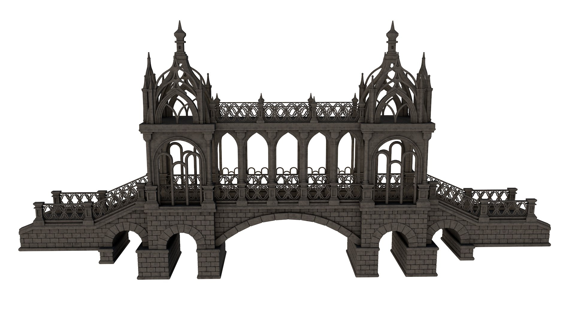3D Gothic Bridge - TurboSquid 1967094