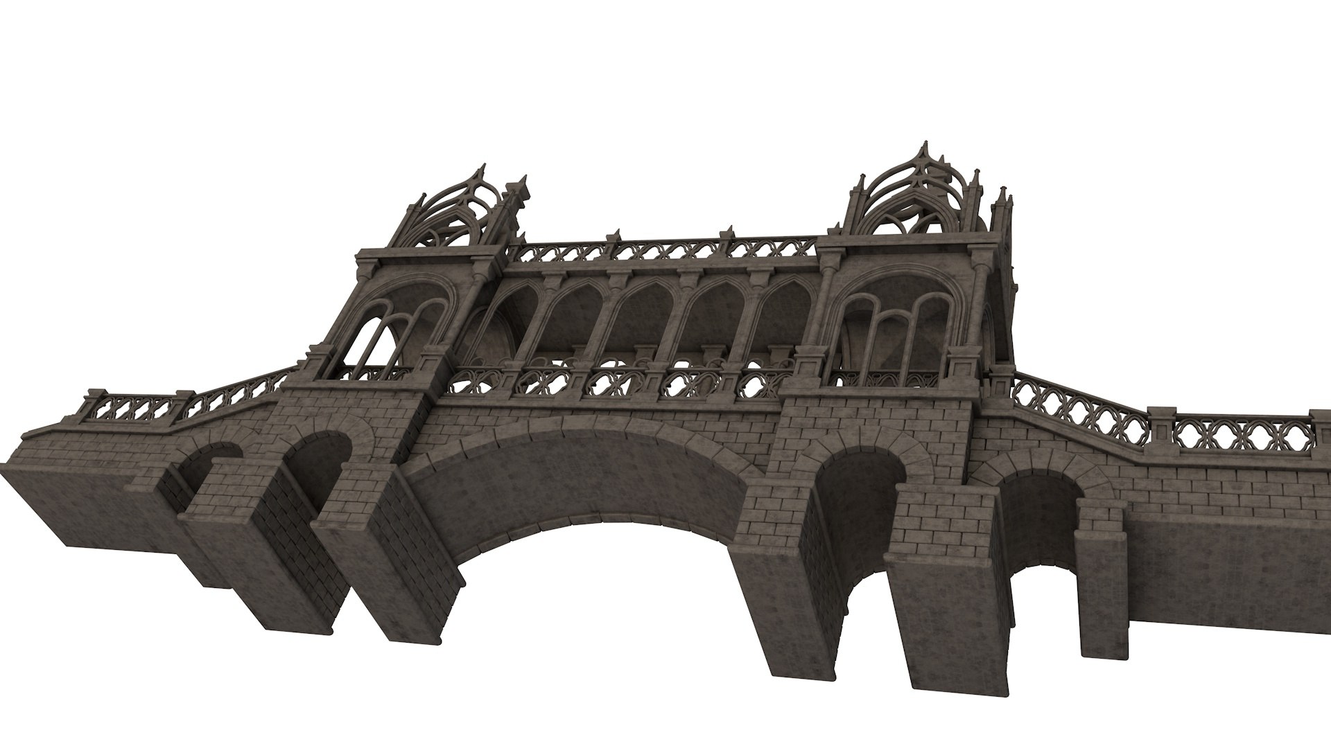 3D Gothic Bridge - TurboSquid 1967094
