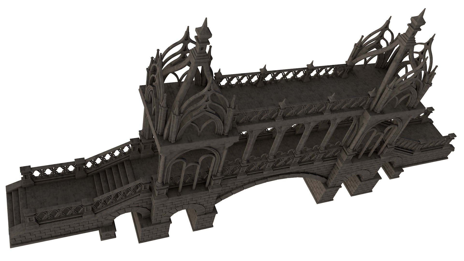3D Gothic Bridge - TurboSquid 1967094