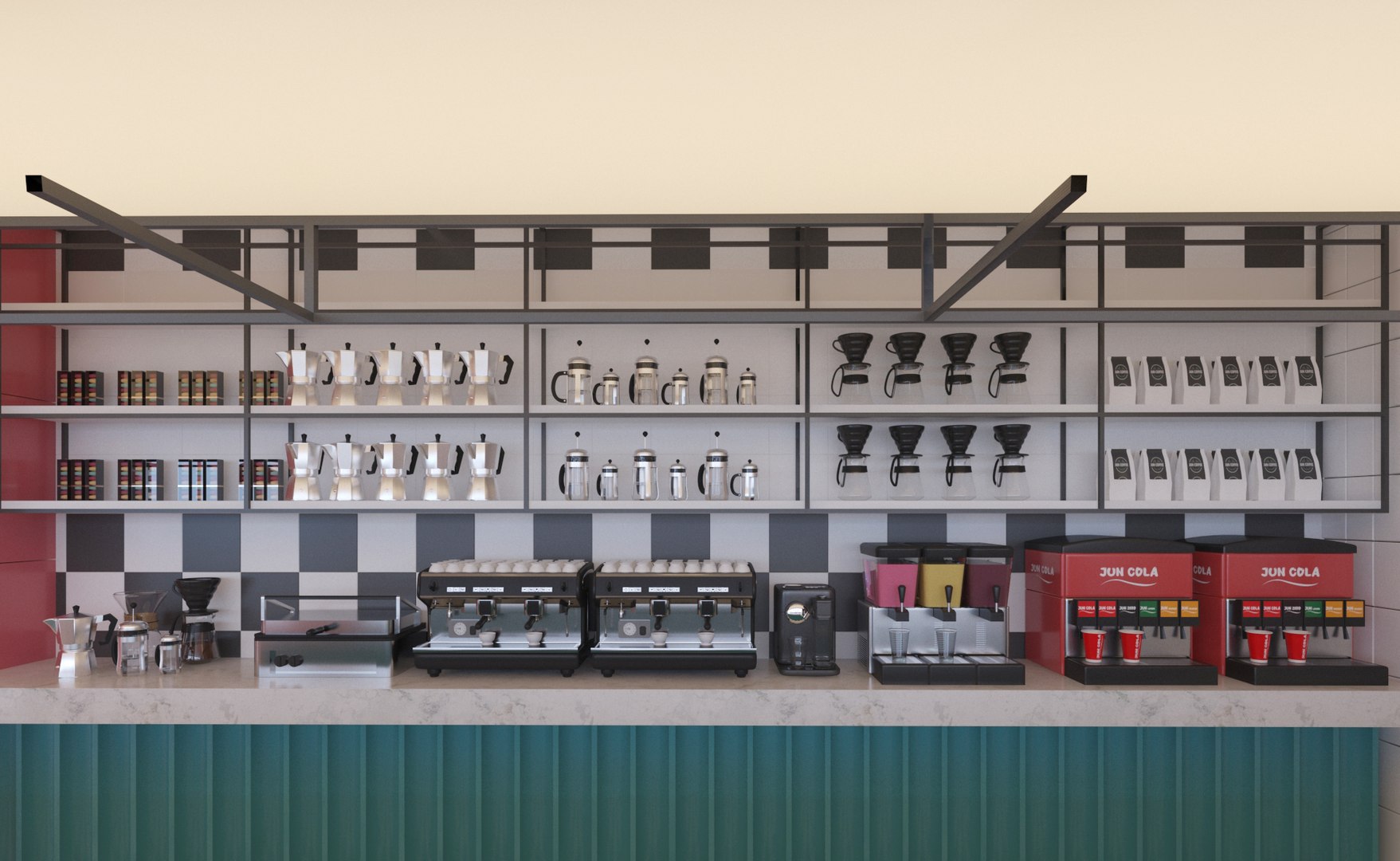 Retro Diner Exterior And Interior 3D Model - TurboSquid 2087347