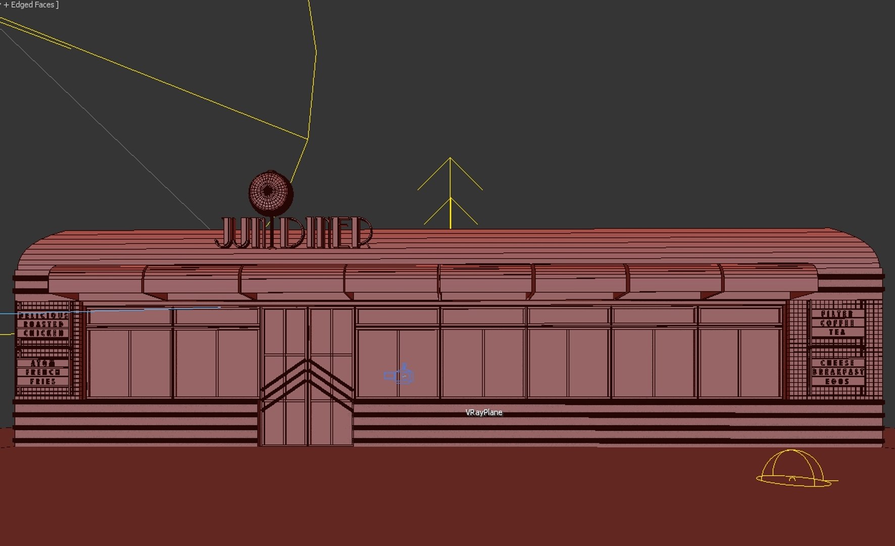 Retro Diner Exterior and Interior 3D model - TurboSquid 2087347