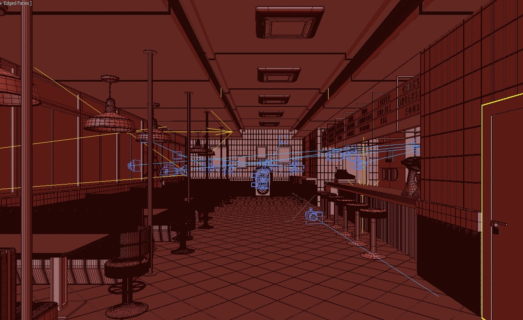 Retro Diner Exterior and Interior 3D model - TurboSquid 2087347