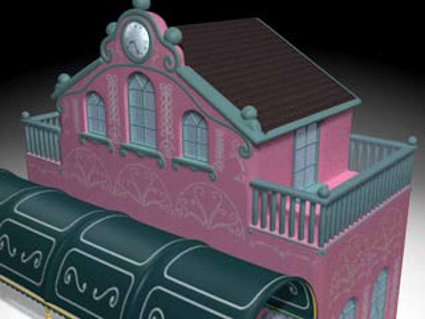 cartoon station 3d model