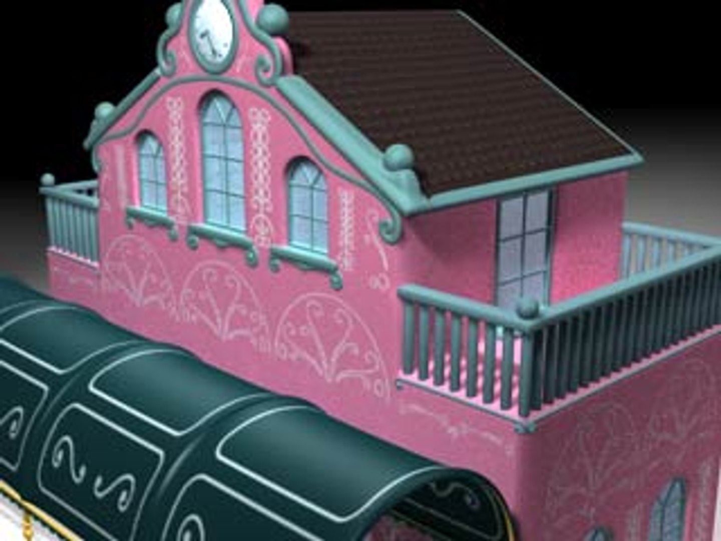 cartoon station 3d model