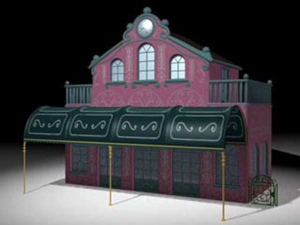 cartoon station 3d model