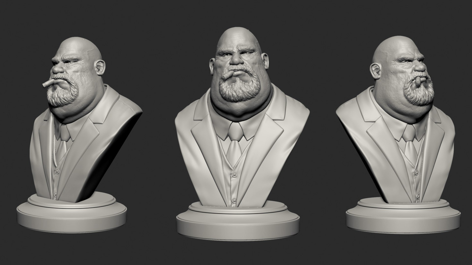 3D Mafia Boss Bust Variations - TurboSquid 1564665