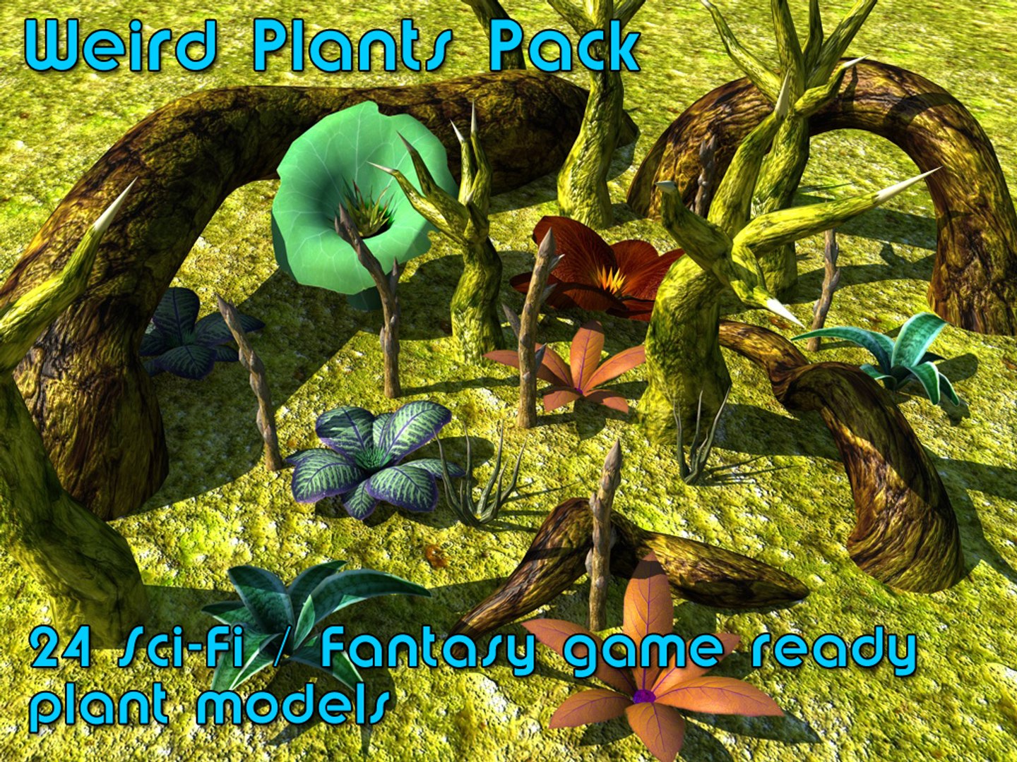 Weird Plants Pack 3d Obj
