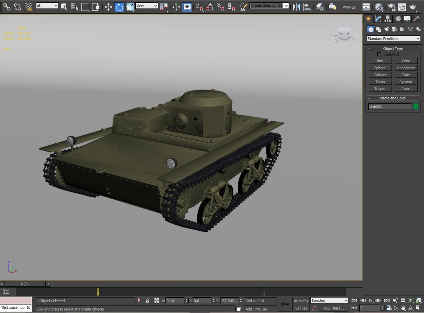 3d Model Tank T 38