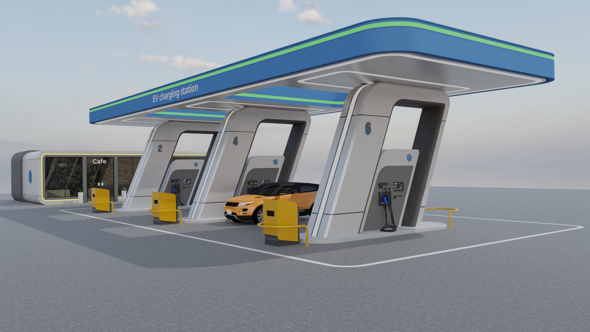 Electric Vehicle Charging Stations 3D - TurboSquid 2030010