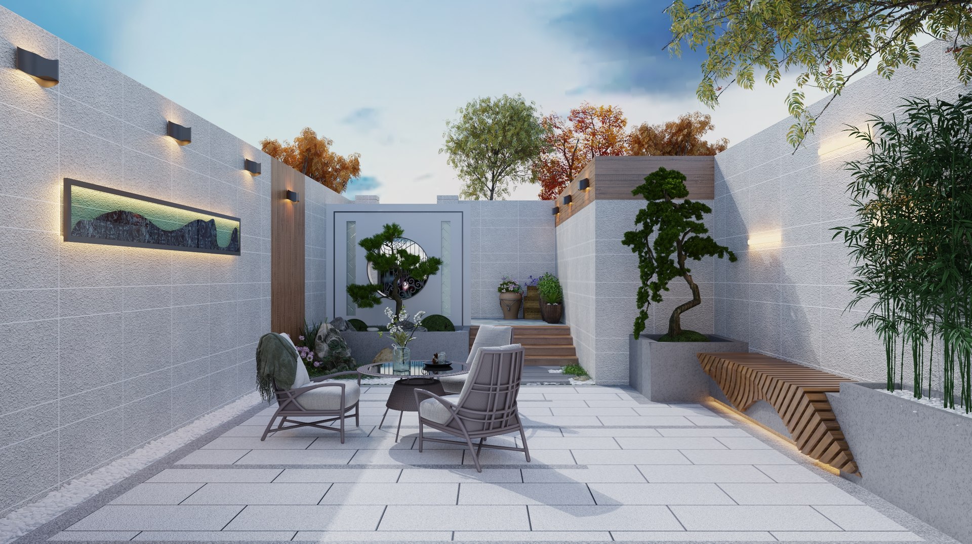 3D Courtyard - TurboSquid 1828303