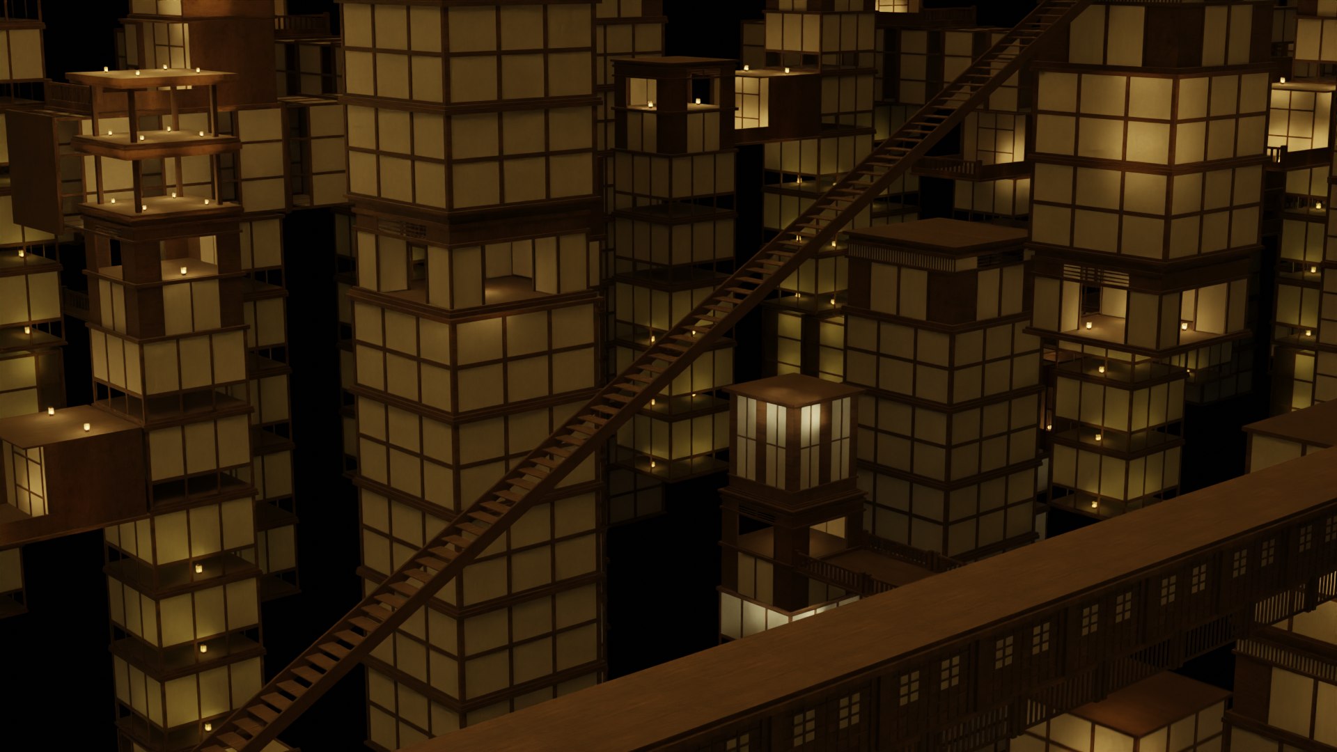 3d Model Infinity Castle Concept From Demon Slayer Turbosquid 2074266