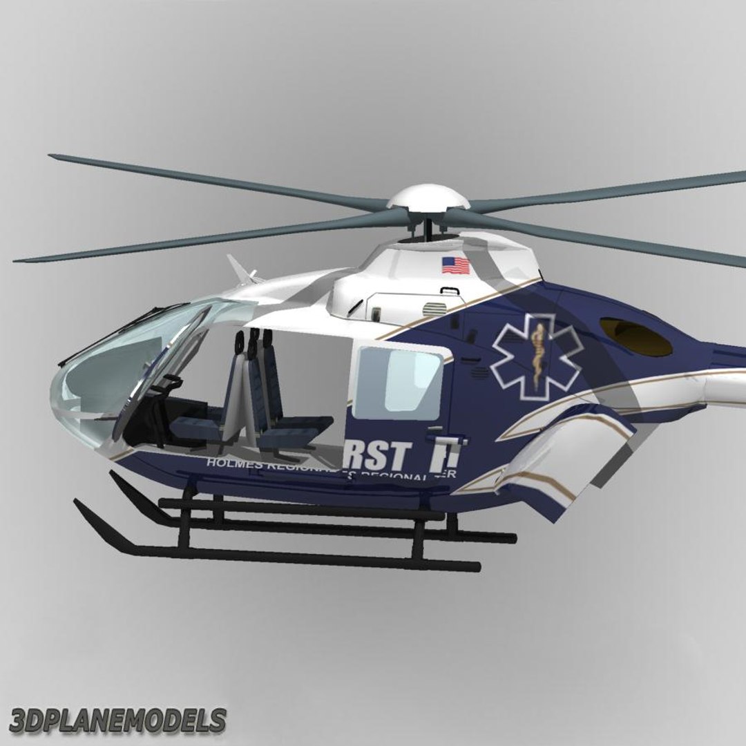 3d Model Of Eurocopter Ec-135 Flight Medical