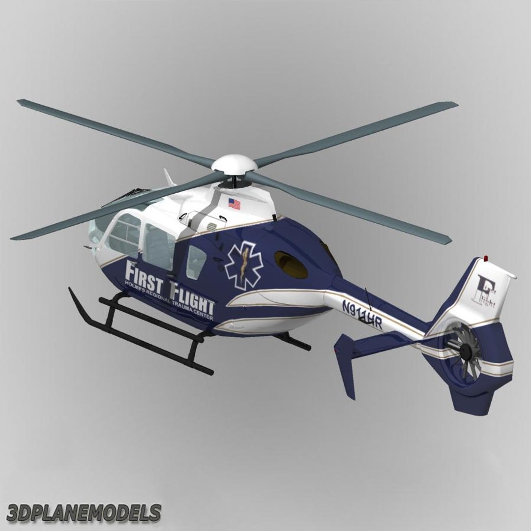 3d Model Of Eurocopter Ec-135 Flight Medical