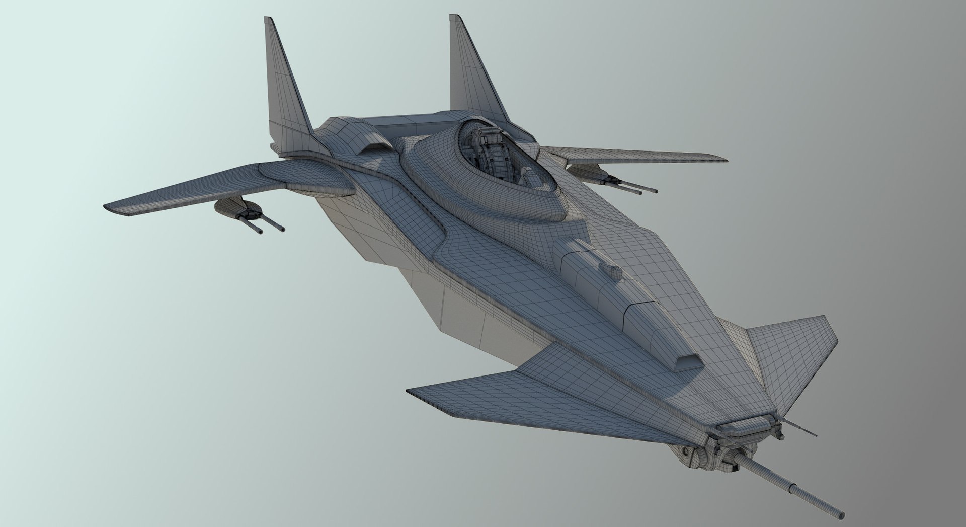 3D Sci-fi Warplane Futuristic Fighter - TurboSquid 1547844